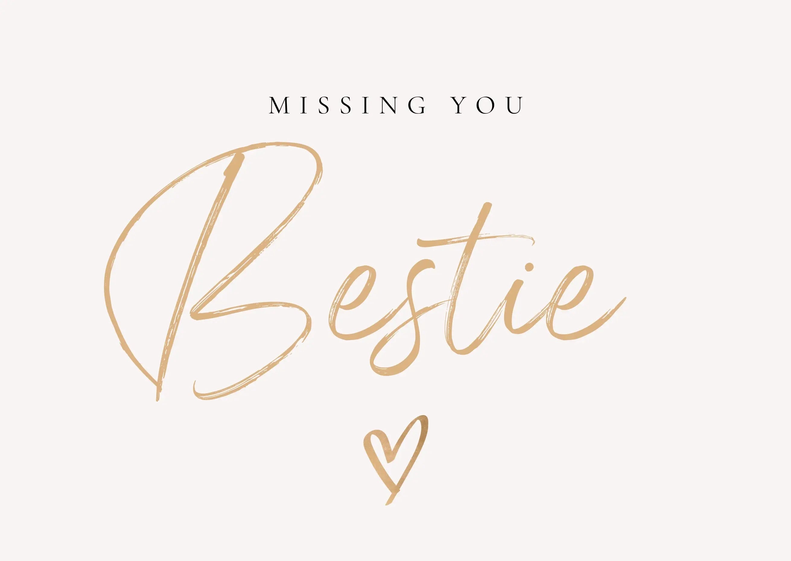 "Missing you Bestie" card – Belle Box